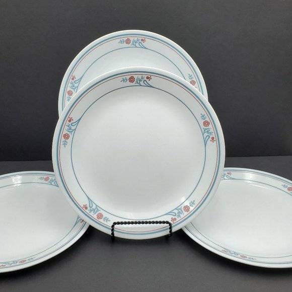 Corelle | Dining | Corelle Prinston Dinner Plates Reddish Pink Flowers ...